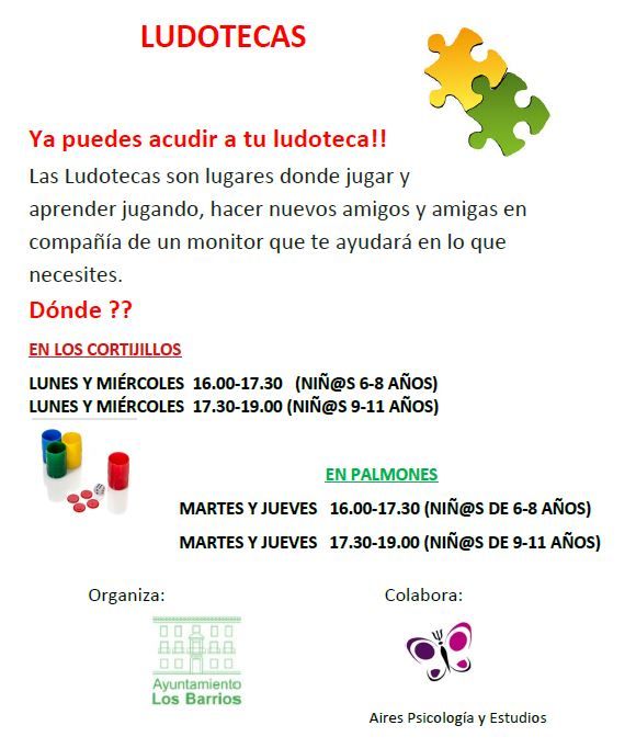 Las ludotecas de Los Cortijillos y Palmones continúan en marcha durante ...